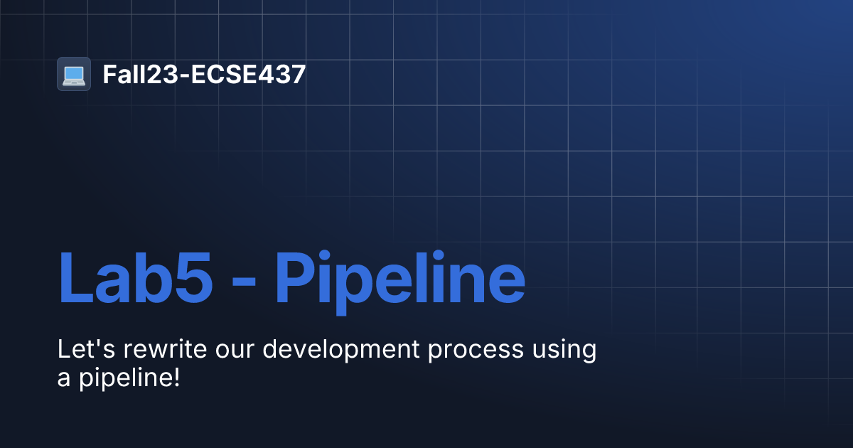 Lab5 - Pipeline | Fall23-ECSE437